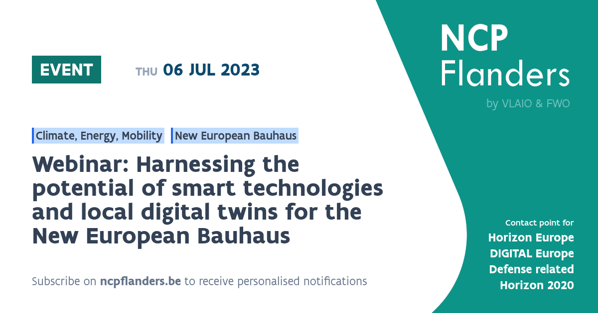 EVENT - Webinar: Harnessing the potential of smart te... | NCP Flanders