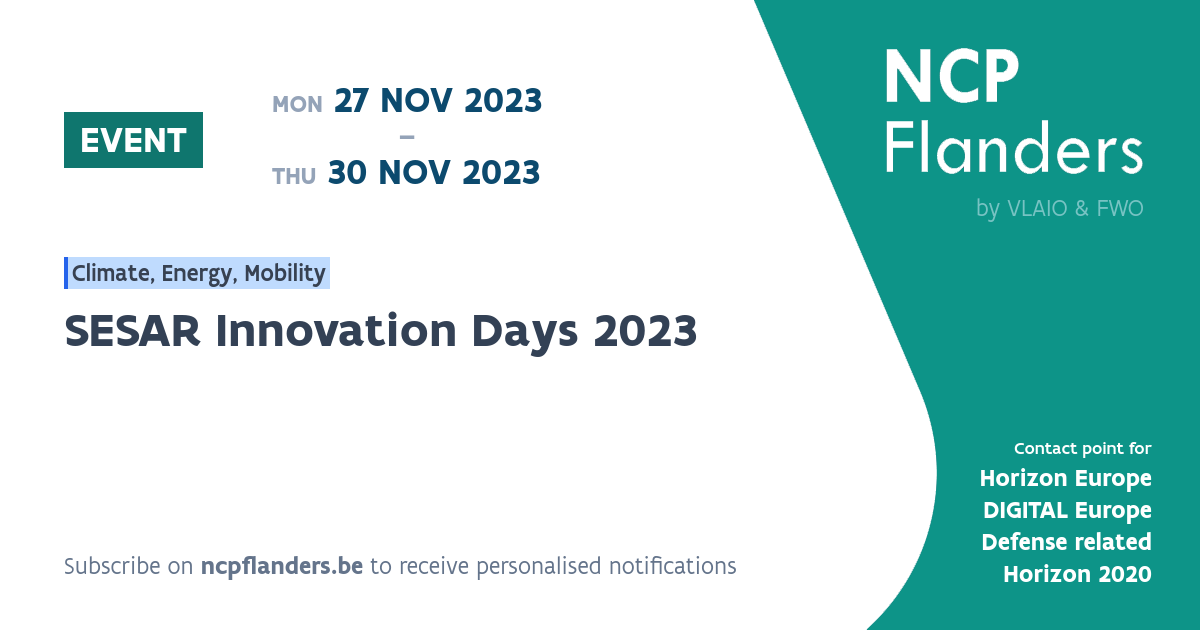 EVENT - SESAR Innovation Days 2023 | NCP Flanders