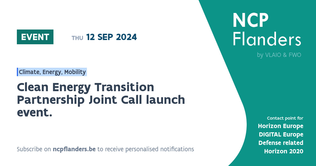 EVENT - Clean Energy Transition Partnership Joint Cal... | NCP Flanders