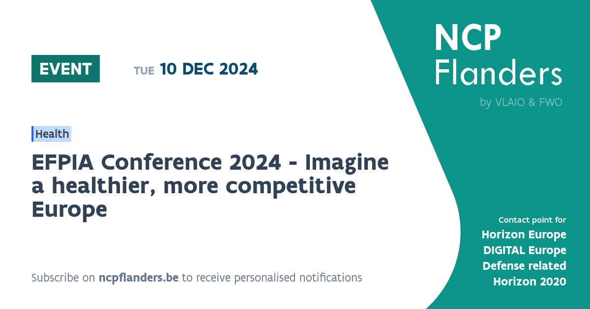 EVENT - EFPIA Conference 2024 - Imagine a healthier,... | NCP Flanders