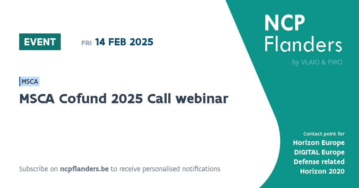EVENT - MSCA Cofund 2025 Call webinar | NCP Flanders