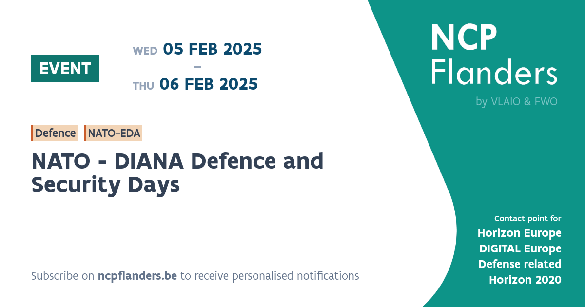 EVENT - NATO - DIANA Defence and Security Days | NCP Flanders