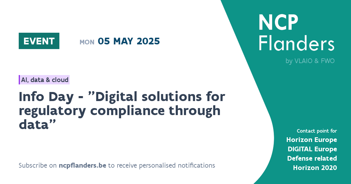 EVENT - Info Day - "Digital solutions for regulatory... | NCP Flanders