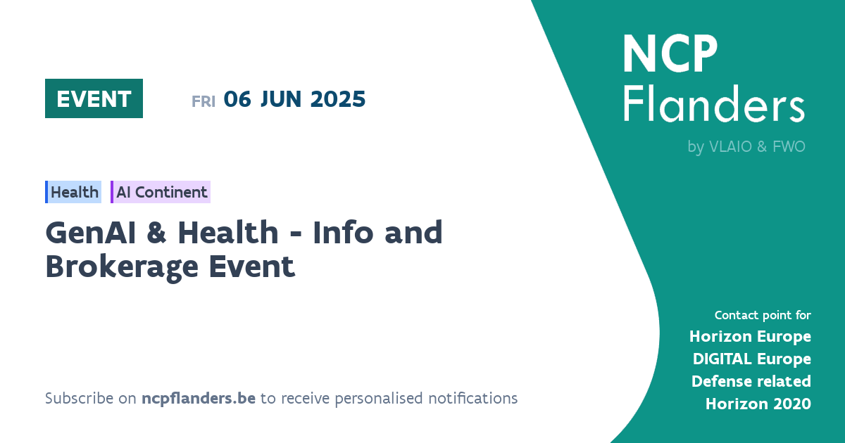 EVENT - GenAI & Health - Info and Brokerage Event | NCP Flanders