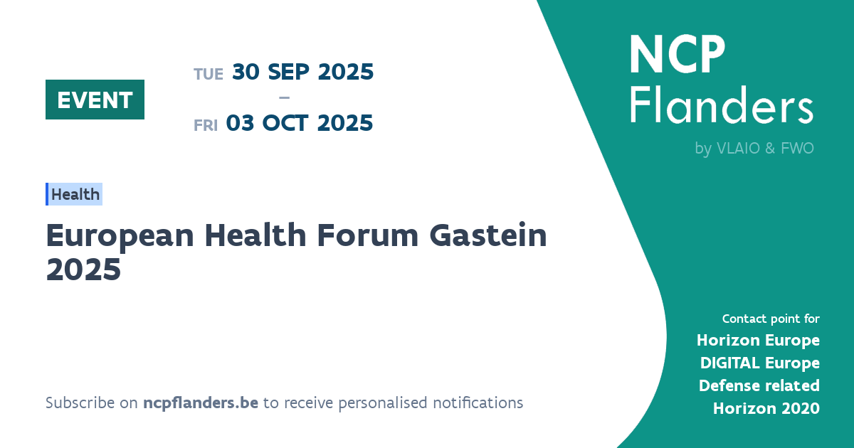 EVENT - European Health Forum Gastein 2025 | NCP Flanders