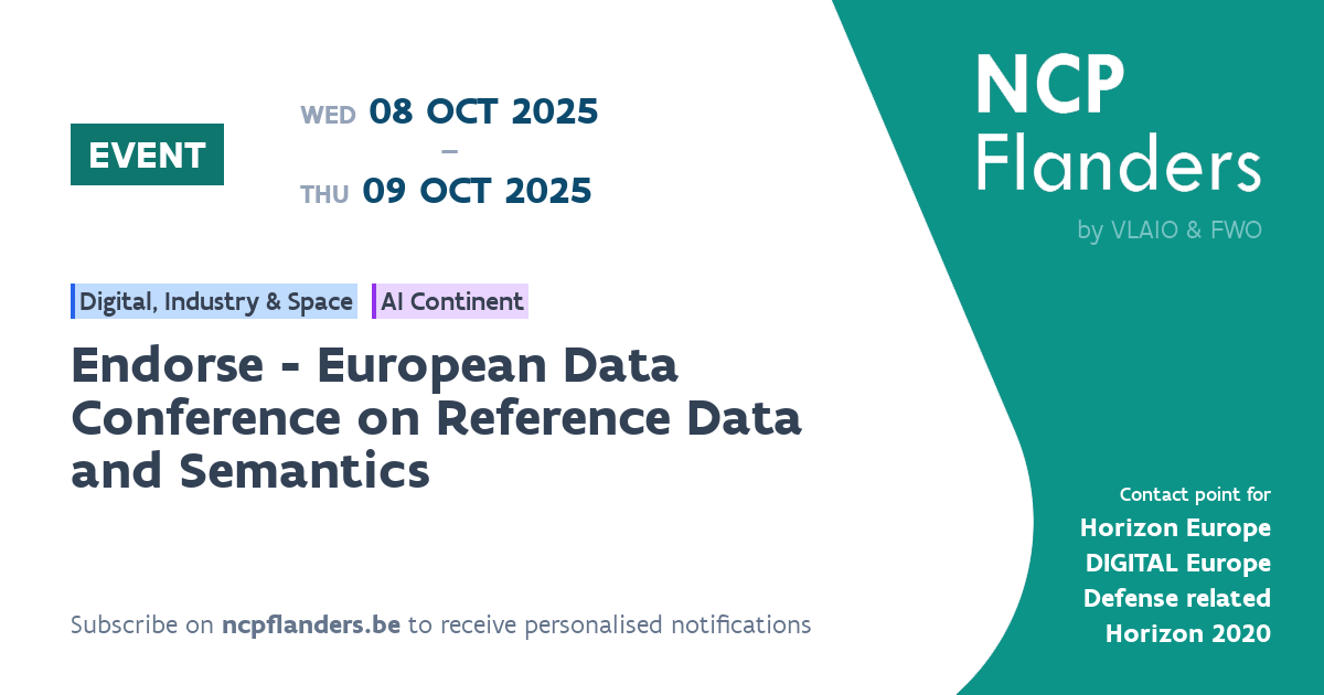 EVENT - Endorse - European Data Conference on Referen... | NCP Flanders