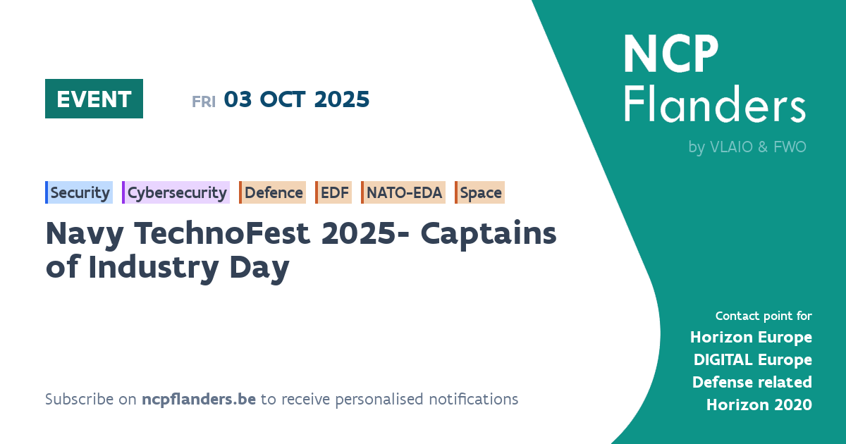 EVENT - Navy TechnoFest 2025- Captains of Industry Da... | NCP Flanders