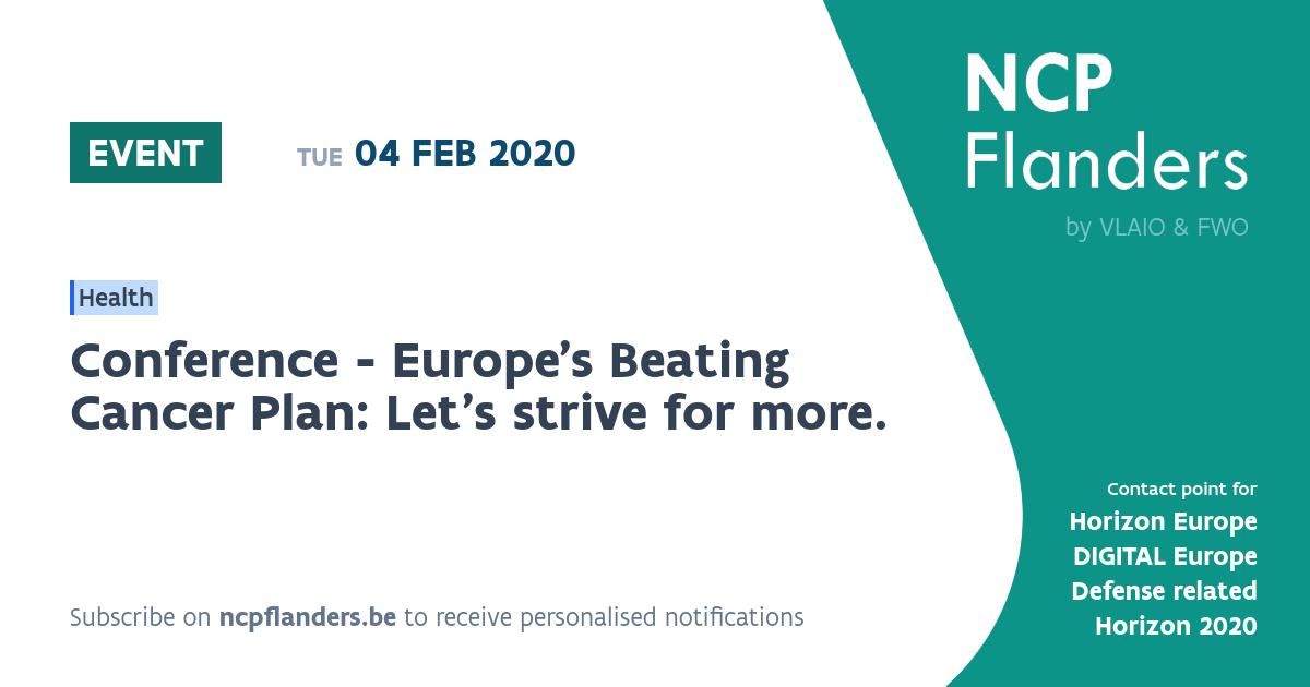 EVENT - Conference - Europe's Beating Cancer Plan: Le... | NCP Flanders