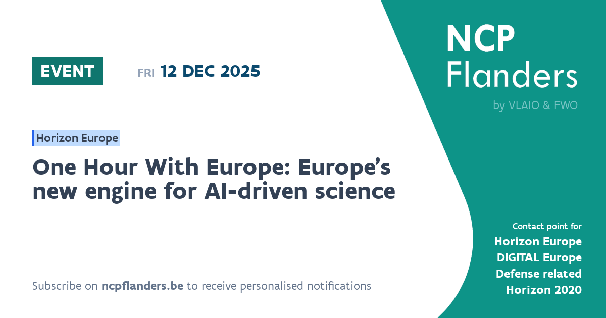 EVENT - One Hour With Europe: Europe's new engine for... | NCP Flanders