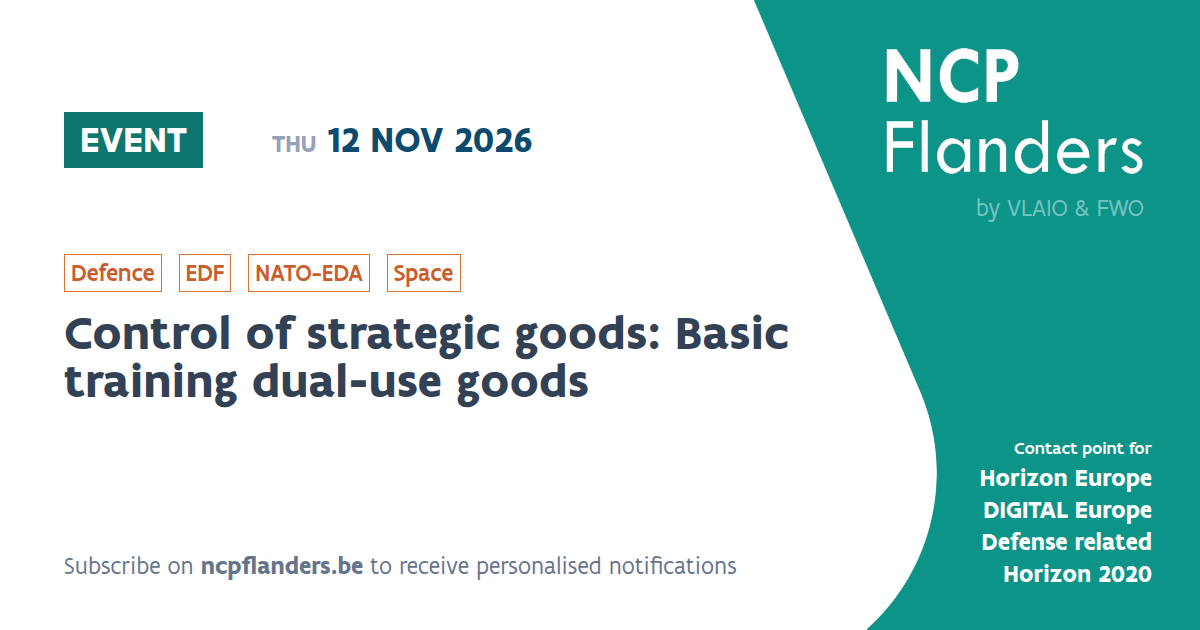 EVENT - Control of strategic goods: Basic training du... | NCP Flanders