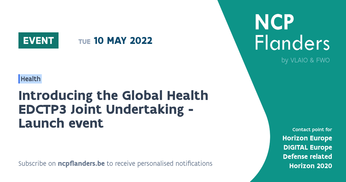 EVENT - Introducing the Global Health EDCTP3 Joint Un... | NCP Flanders