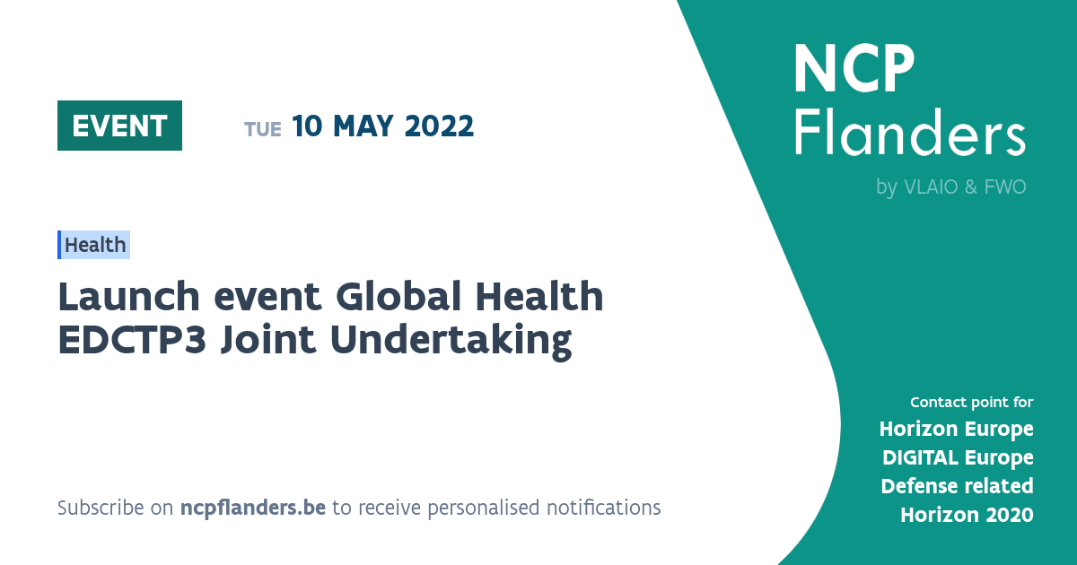 EVENT - Launch event Global Health EDCTP3 Joint Under... | NCP Flanders