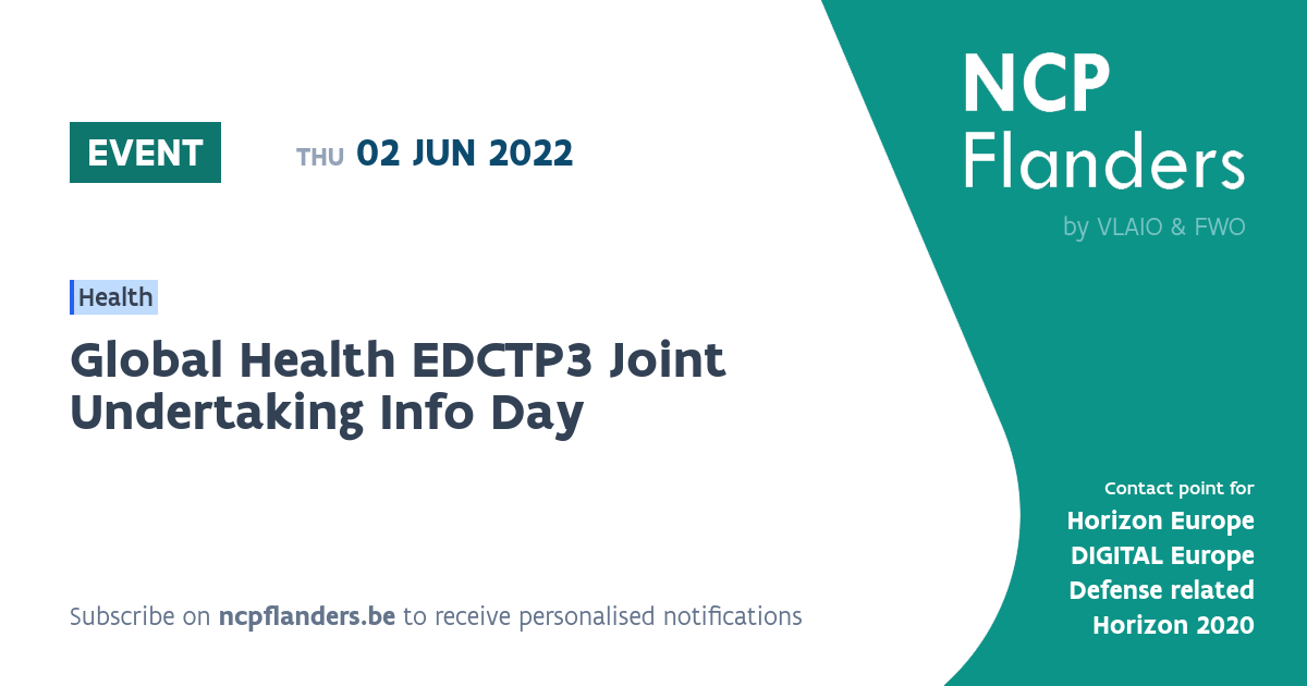 EVENT - Global Health EDCTP3 Joint Undertaking Info D... | NCP Flanders