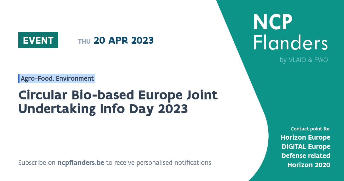 EVENT - Circular Bio-based Europe Joint Undertaking I... | NCP Flanders