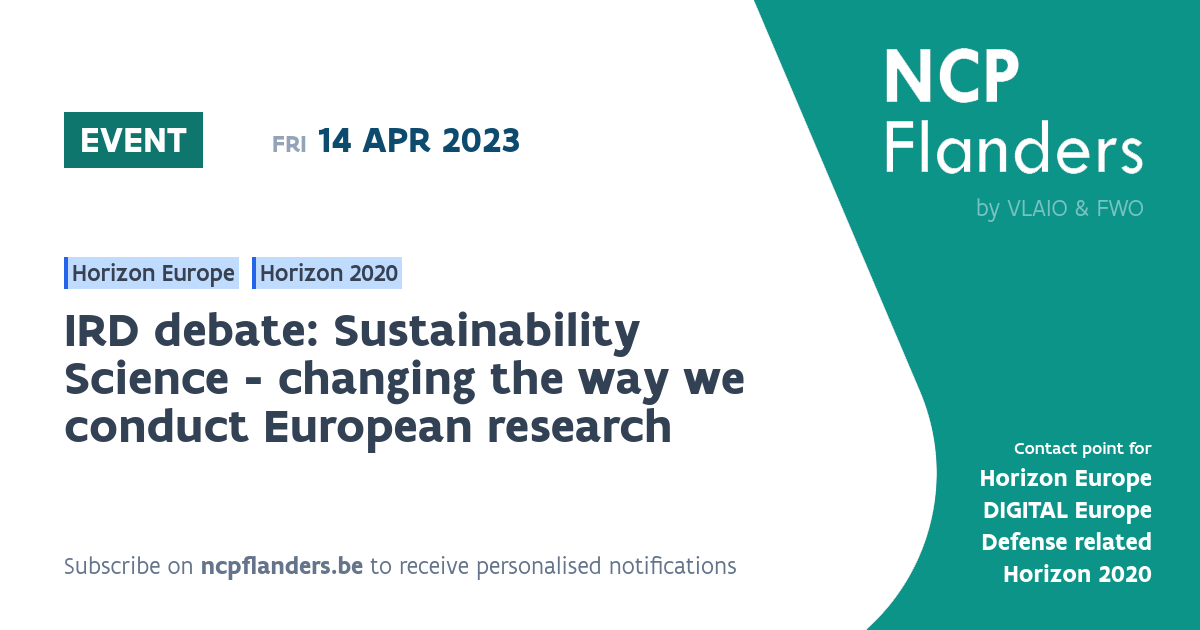 EVENT - IRD debate: Sustainability Science - changing... | NCP Flanders