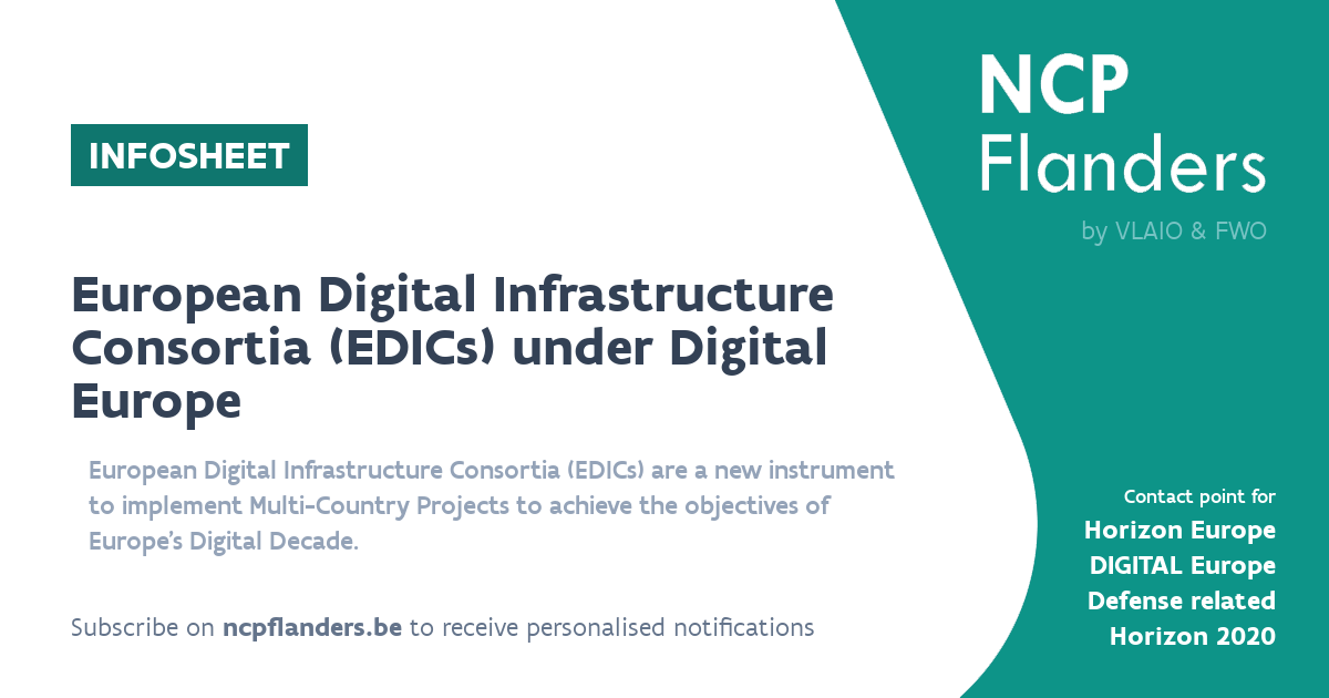 INFOSHEET - European Digital Infrastructure Consortia... | NCP Flanders