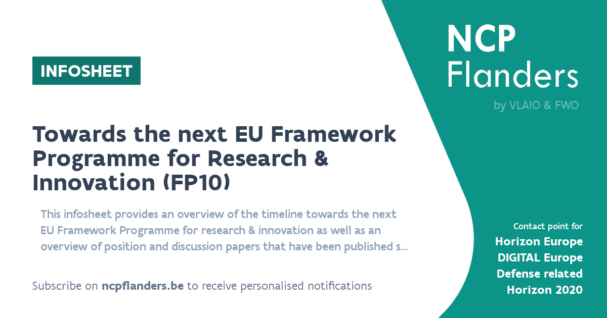 INFOSHEET - Towards the next EU Framework Programme f... | NCP Flanders