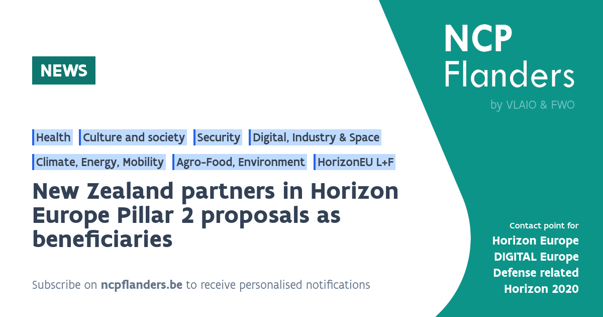 NEWS - New Zealand partners in Horizon Europe Pillar 2 proposa... | NCP ...