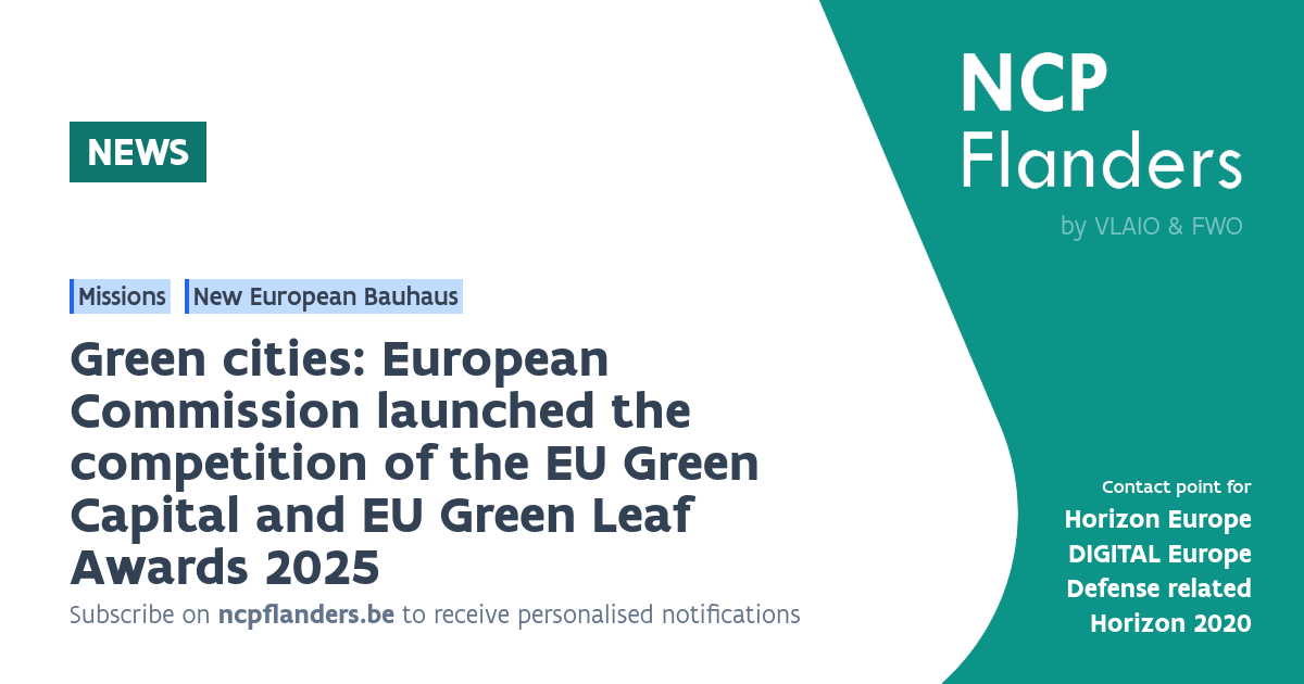 NEWS - Green cities: European Commission launched the competiti... | NCP Flanders