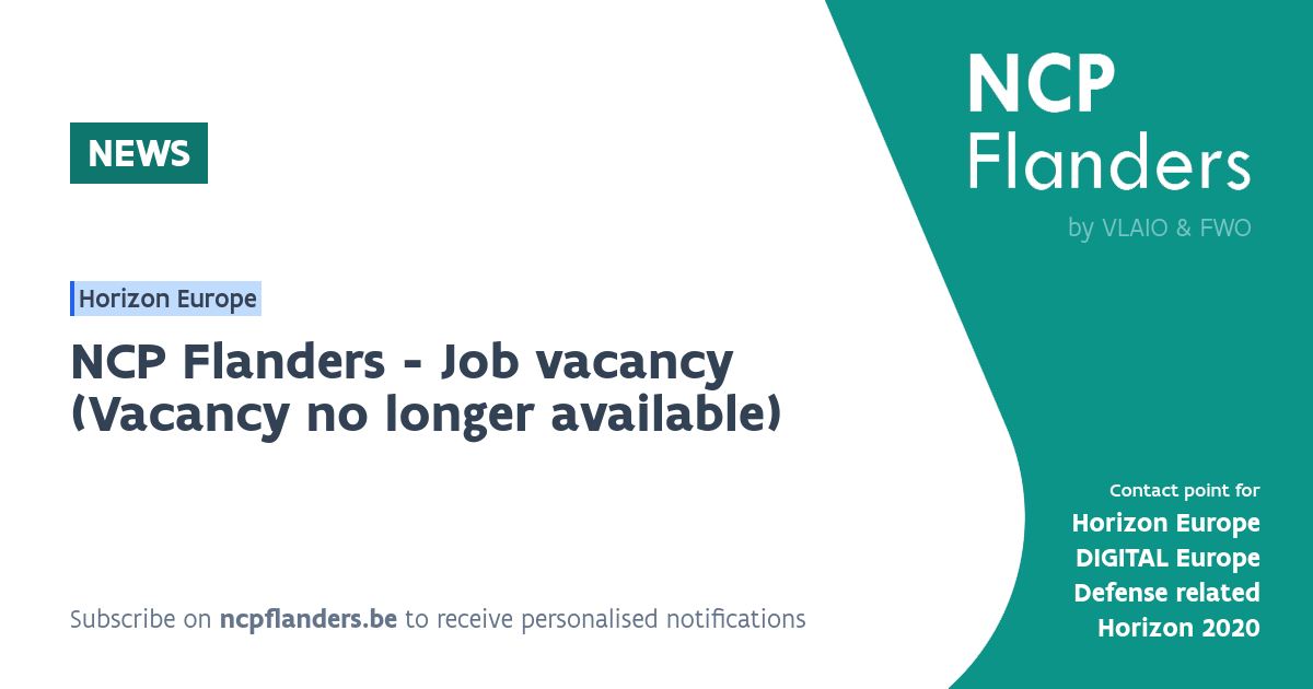 NEWS - NCP Flanders - Job vacancy (Vacancy no longer available) | NCP ...