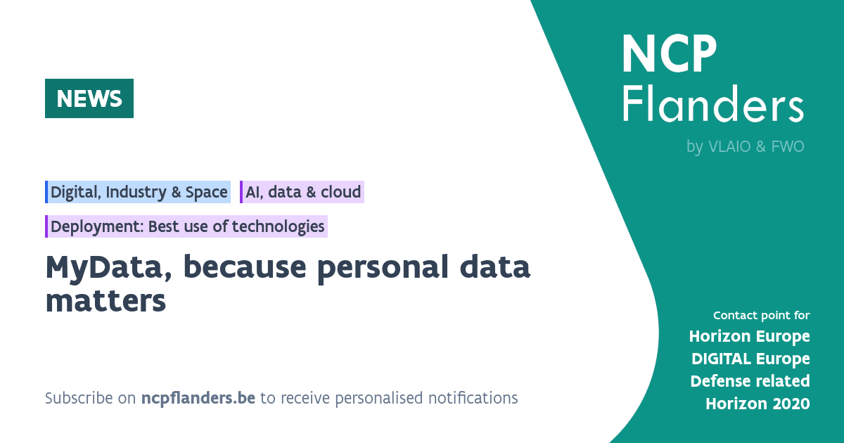NEWS - MyData, because personal data matters | NCP Flanders