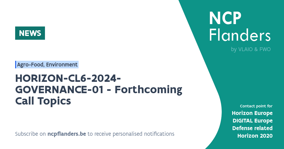 NEWS - HORIZON-CL6-2024-GOVERNANCE-01 - Forthcoming Call Topics | NCP ...