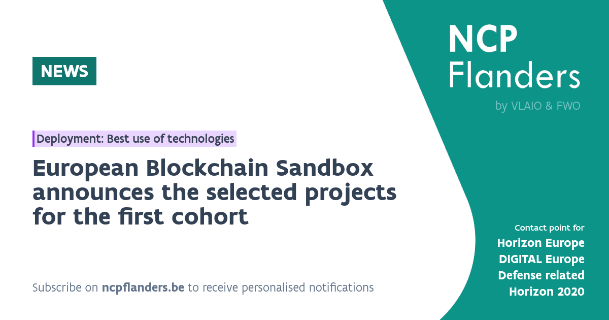 NEWS - European Blockchain Sandbox announces the selected proje ...