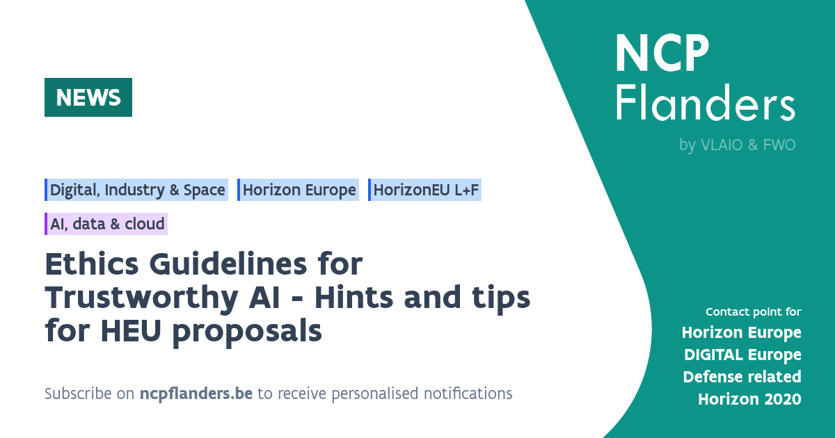 NEWS - Ethics Guidelines for Trustworthy AI - Hints and tips fo ...