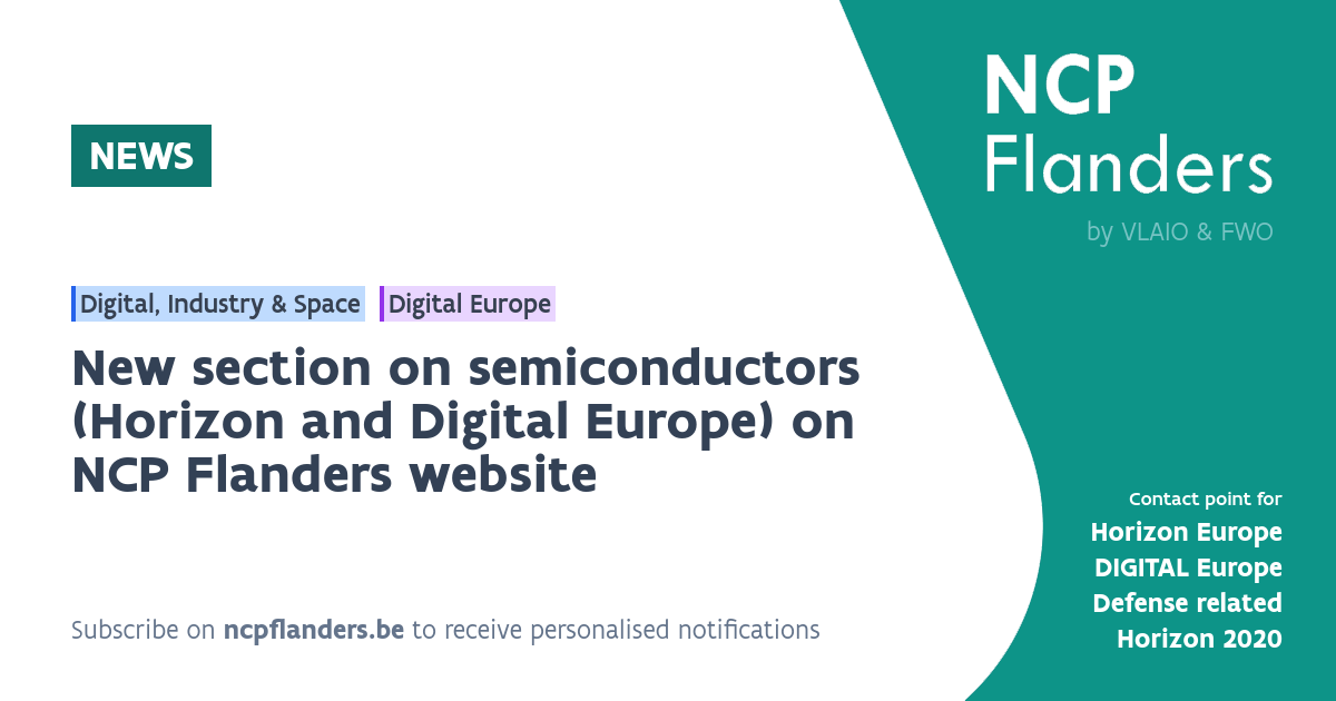 NEWS - New section on semiconductors (Horizon and Digital Europ ...