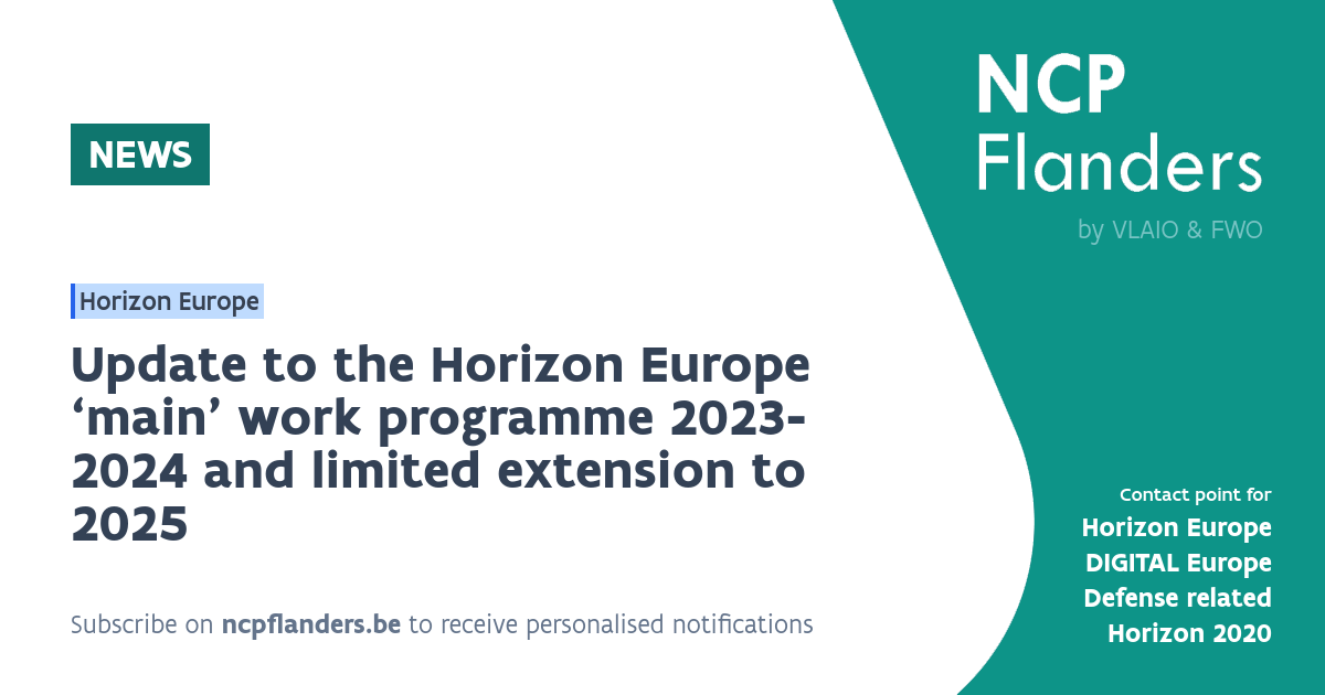 NEWS - Update to the Horizon Europe ‘main’ work programme 2023 ...