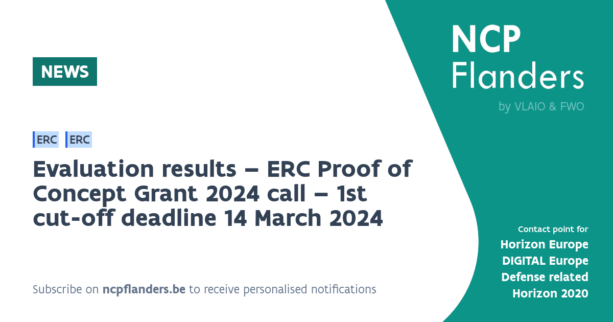 NEWS - Evaluation results – ERC Proof of Concept Grant 2024 cal ...