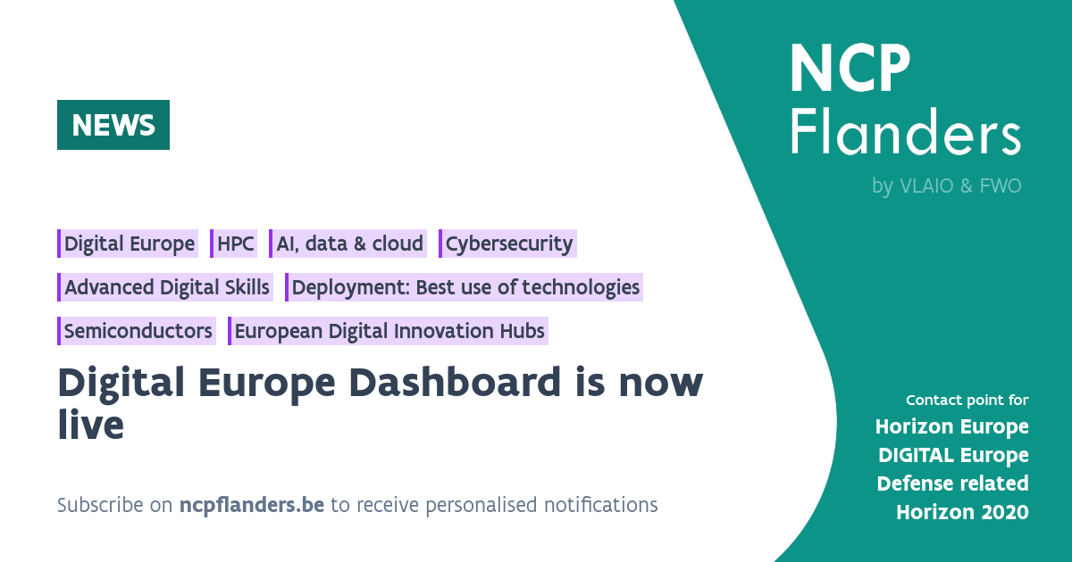 NEWS - Digital Europe Dashboard is now live | NCP Flanders
