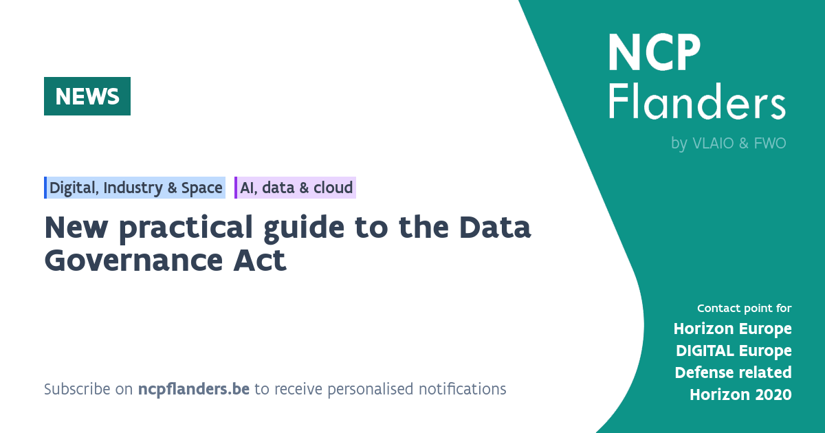 NEWS - New practical guide to the Data Governance Act | NCP Flanders