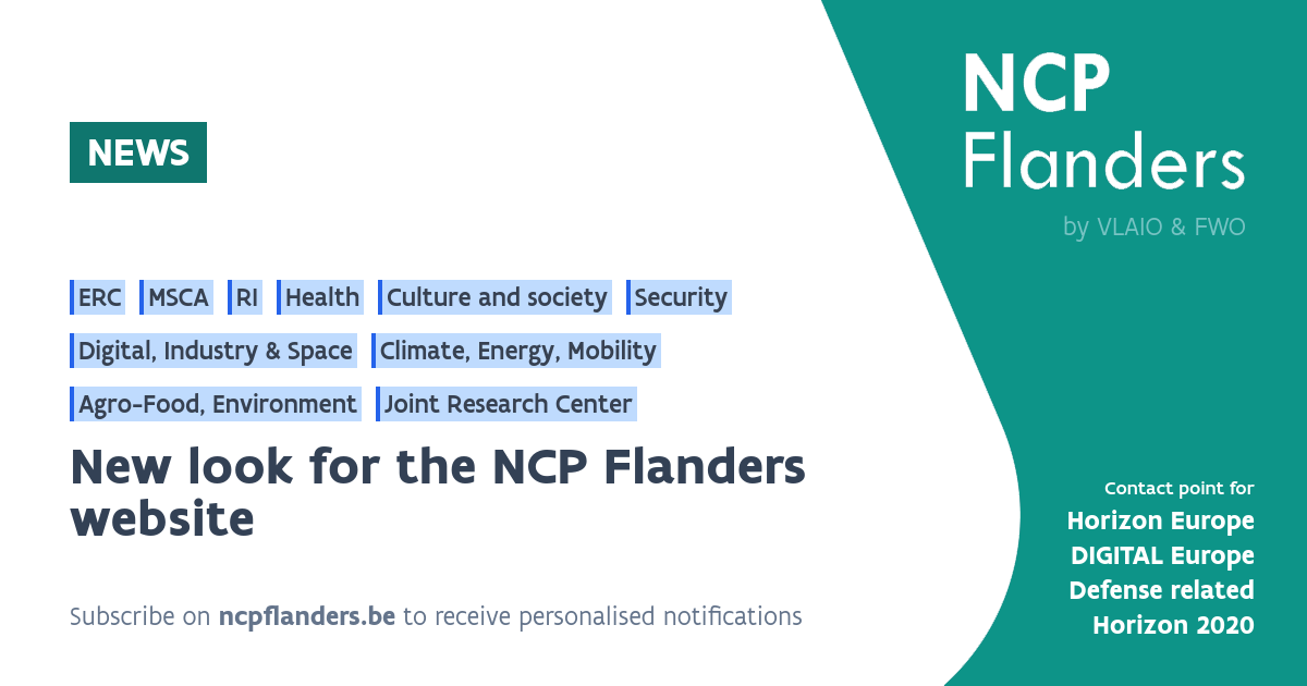 NEWS - New look for the NCP Flanders website | NCP Flanders