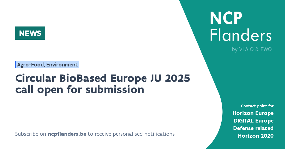 NEWS - Circular BioBased Europe JU 2025 call open for submissio ...