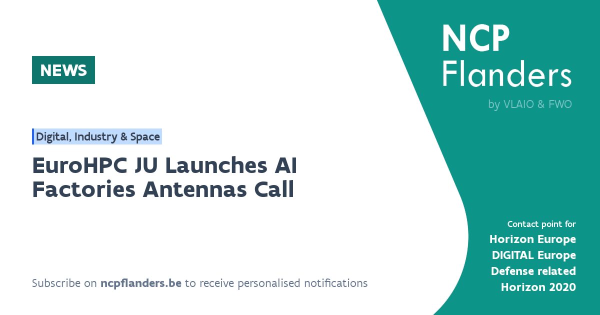 NEWS - EuroHPC JU Launches AI Factories Antennas Call | NCP Flanders