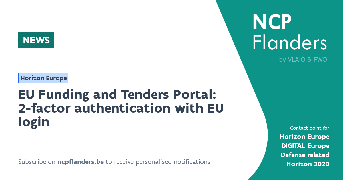 NEWS - EU Funding and Tenders Portal: 2-factor authentication w ...