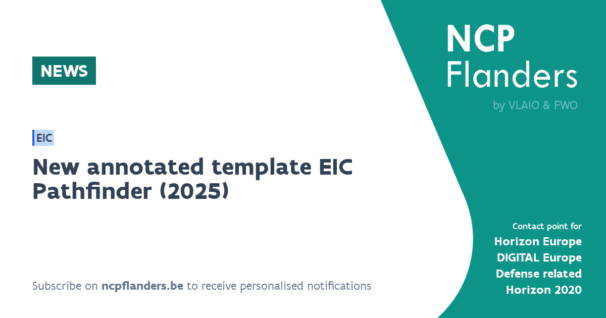 NEWS - New annotated template EIC Pathfinder (2025) | NCP Flanders