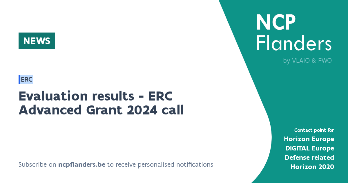 NEWS - Evaluation results - ERC Advanced Grant 2024 call | NCP Flanders