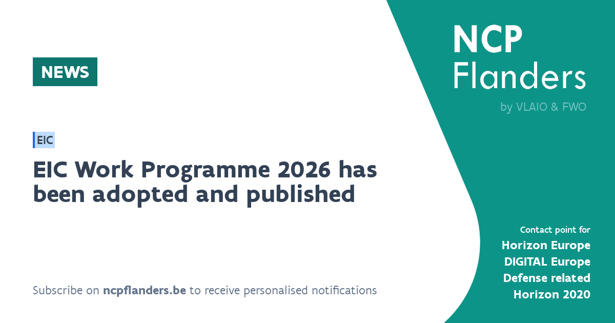 NEWS - EIC Work Programme 2026 has been adopted and published | NCP ...