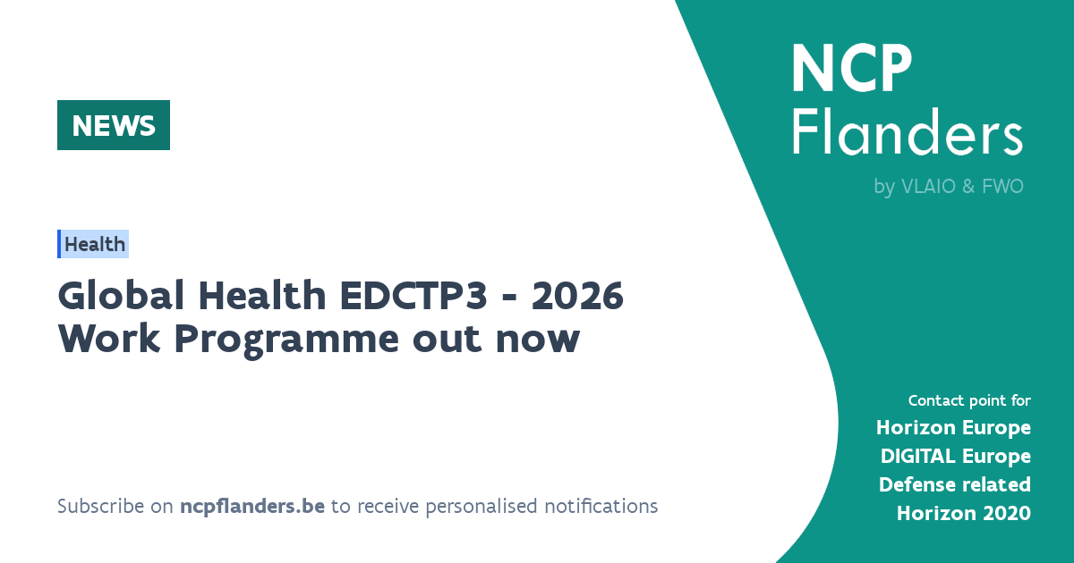 NEWS - Global Health EDCTP3 - 2026 Work Programme out now | NCP Flanders