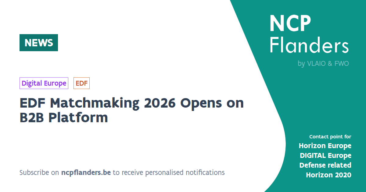 NEWS - EDF Matchmaking 2026 Opens on B2B Platform | NCP Flanders