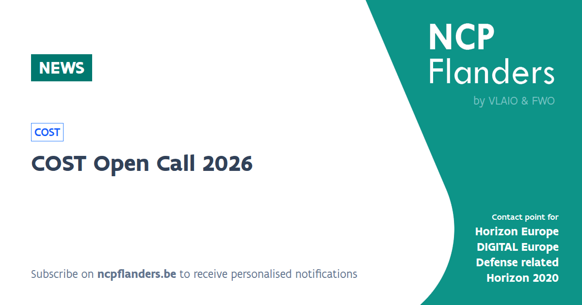 NEWS - COST Open Call 2026 | NCP Flanders
