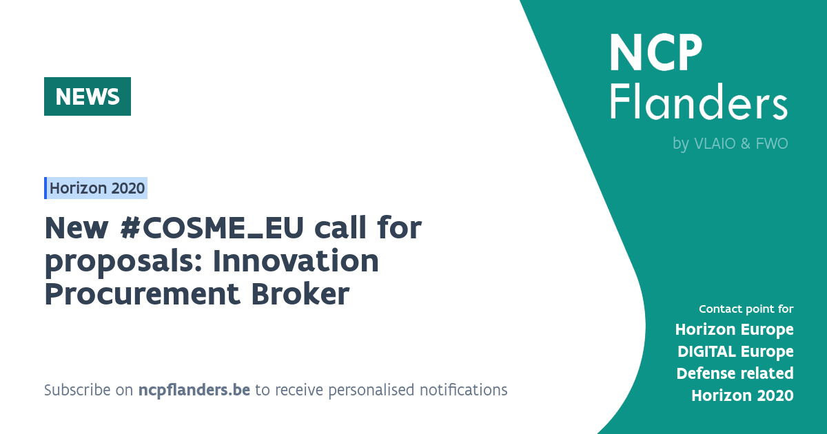 NEWS - New #COSME_EU call for proposals: Innovation Procurement ...