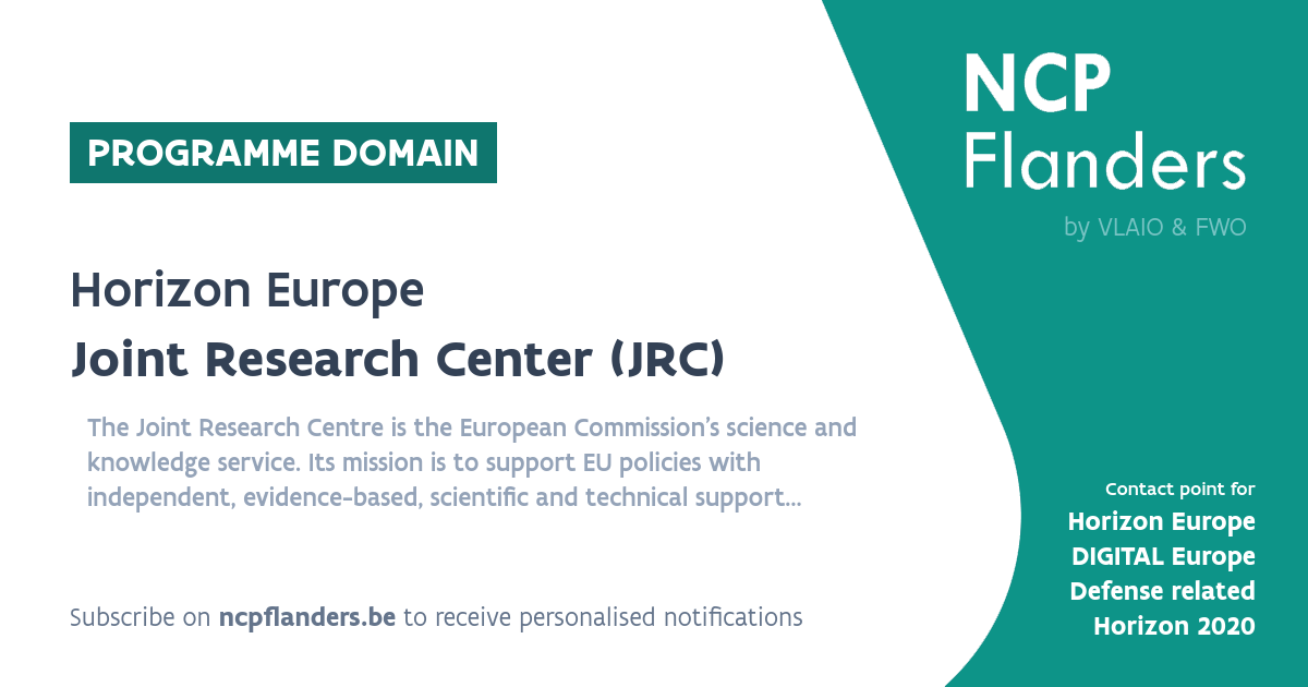 PROGRAMME - Joint Research Center | NCP Flanders
